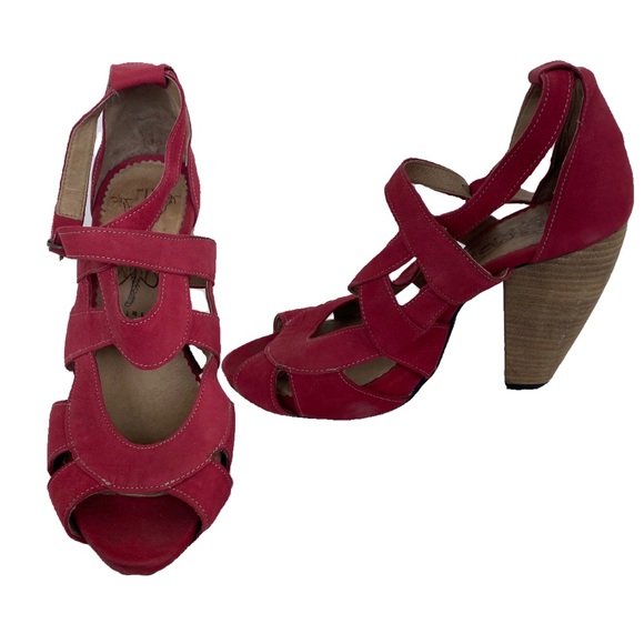 Fly London | Shoes | Fly London Red Strappy High Heel Sandals | Poshmark